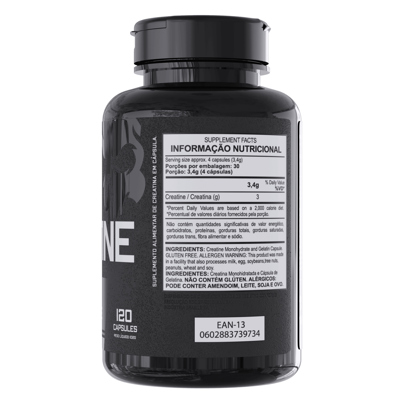 Creatina Pura em Cápsula 120 Cápsulas – Dark Lab Suplementos